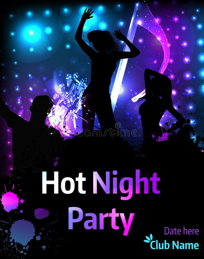 Dance Party Poster Template Stock Vector - Illustration of dancing ...