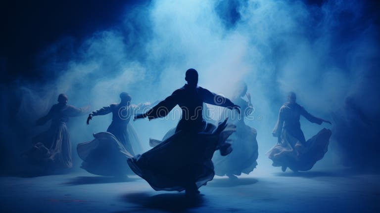 A Dance Performance with Synchronized Movements Stock Illustration ...