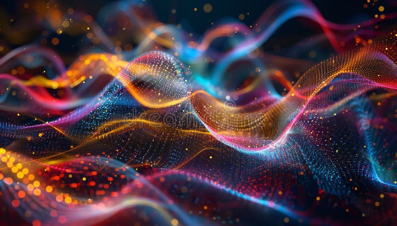 Dance of quantum particles stock illustration. Illustration of energy ...