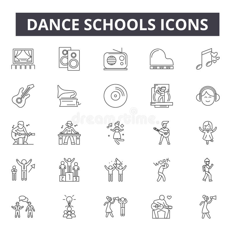 Dance Line Icons, Signs, Vector Set, Outline Illustration Concept Stock ...