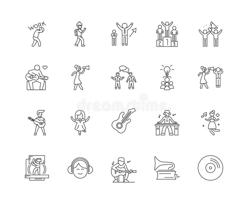Dance Line Icons, Signs, Vector Set, Outline Illustration Concept Stock ...