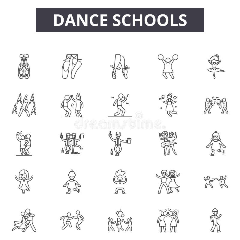 Dance Line Icons, Signs, Vector Set, Outline Illustration Concept Stock ...