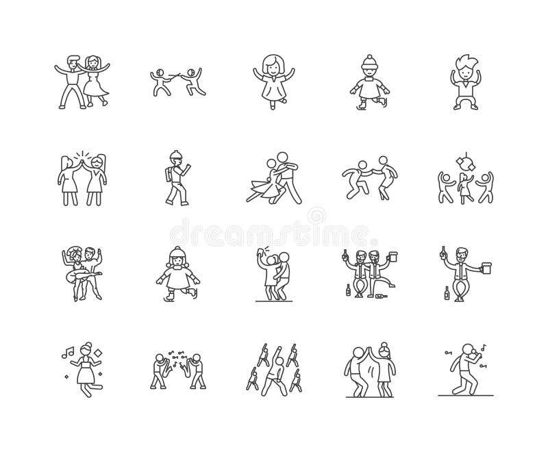 Dance Schools Line Icons, Signs, Vector Set, Outline Illustration ...