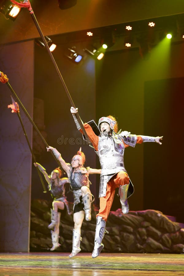 Dance Show Ancient Chinese Soldier Exercise Lance Editorial Photo ...