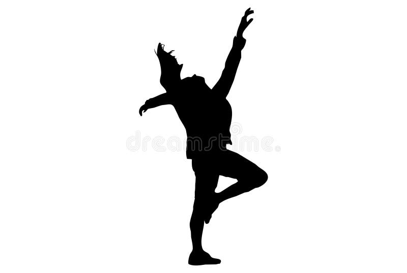 Dance Silhouette Dancing Person Sketch Shadow Dancer Art Stock ...