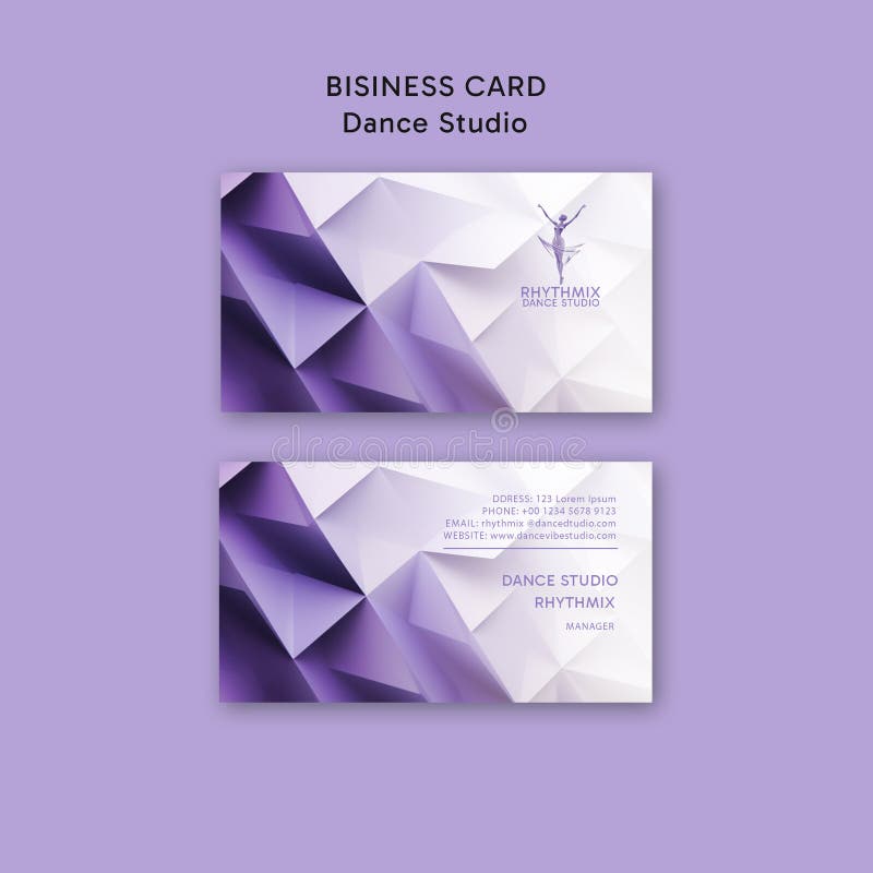 Dance Studio Business Card Template Lilac Stock Photo - Image of ...
