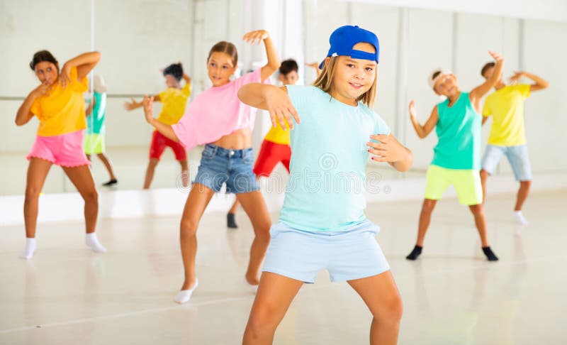 Dance Studio - Girls and Boys in Dance Lesson Stock Photo - Image of ...