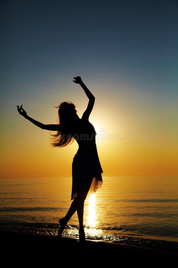 Dance at Sunset stock image. Image of happiness, body - 16050743