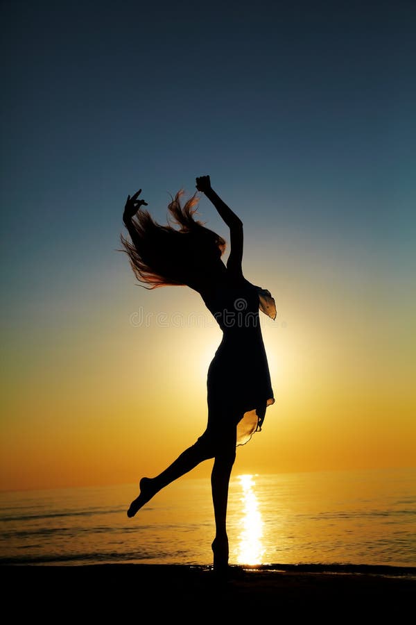 Dance at Sunset stock image. Image of happiness, body - 16050743