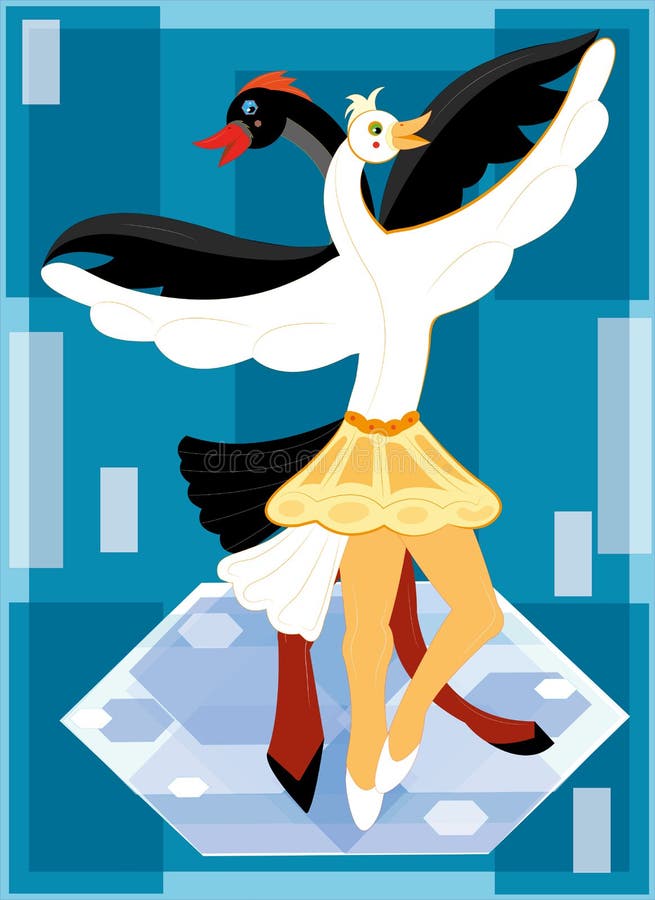 Dance of swans on ice. stock vector. Illustration of blue - 37195820