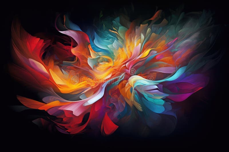 Dance of Vibrant Particles and Abstract Shapes, Floating in an Ethereal ...