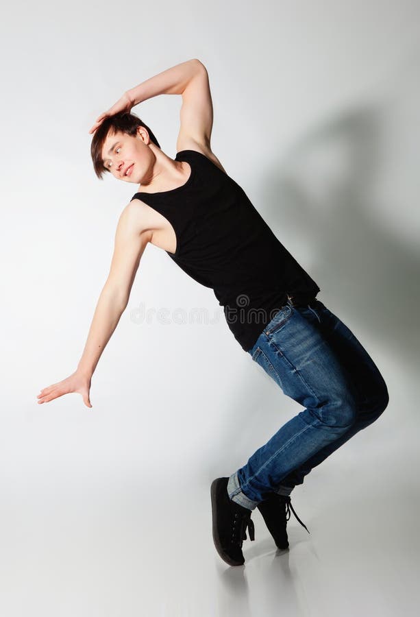 Crouched dancer welcoming stock image. Image of cool - 29374319