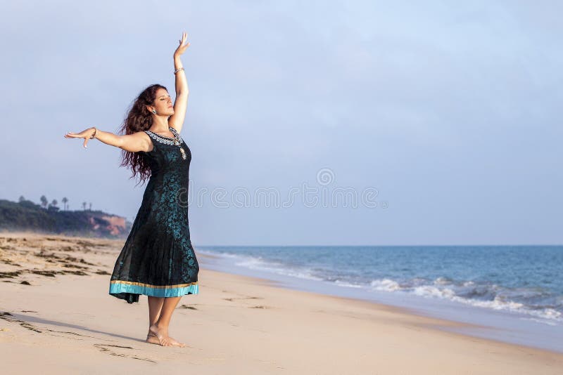 Dancer on the beach stock photo. Image of sensual, freedom - 170455260