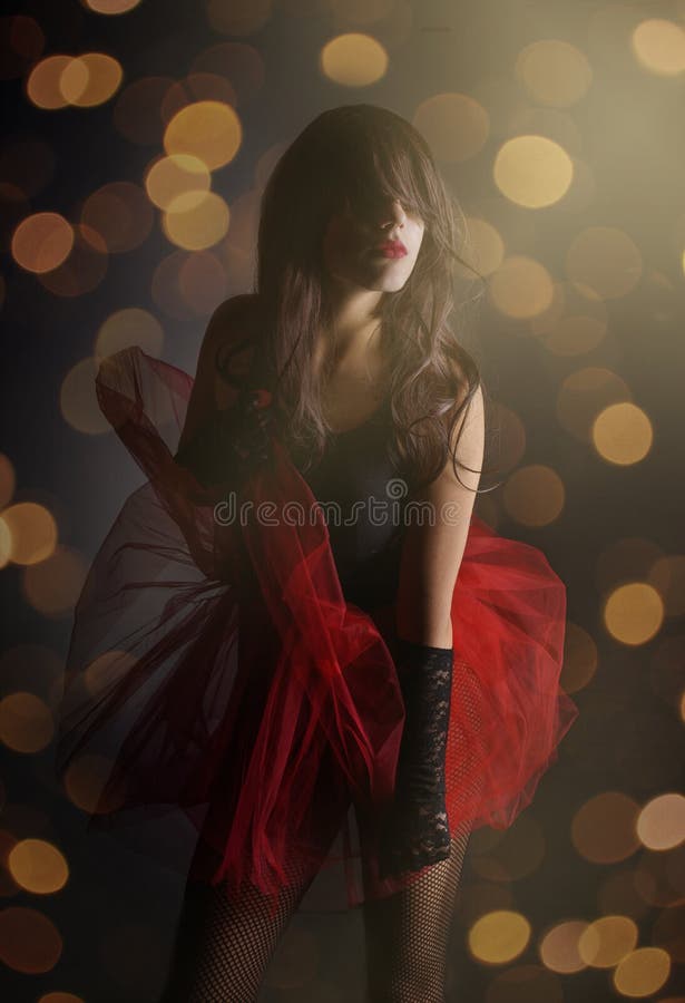 Burlesque dancer in pose stock photo. Image of costume - 26008424