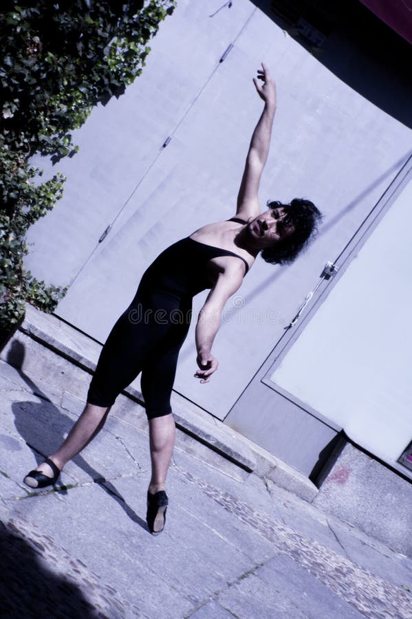 Dancer with Black Leotard and Ballet Tips Stock Photo - Image of ...