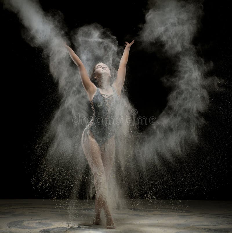 Dancer Creates Artistic Patterns with Flour in Dramatic Indoor ...