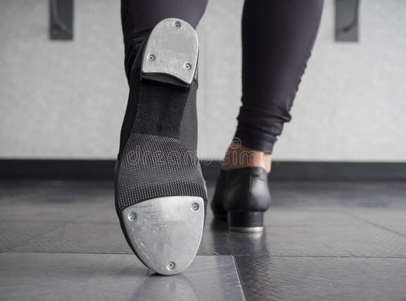 Toe Tap in Tap Shoes with a Back View Stock Image - Image of walking ...