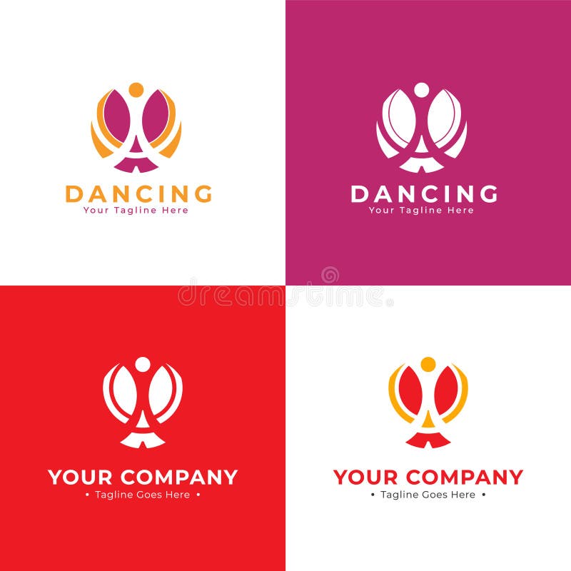 Dancer Dance with Dress Logo Design. Dancing Logo Vector Illustration ...