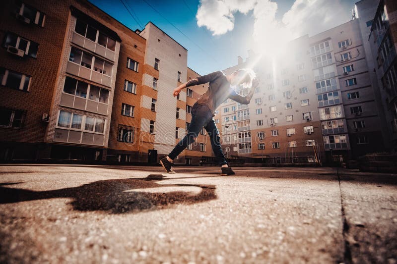 The Dancer Dances on the Street Stock Photo - Image of moving ...