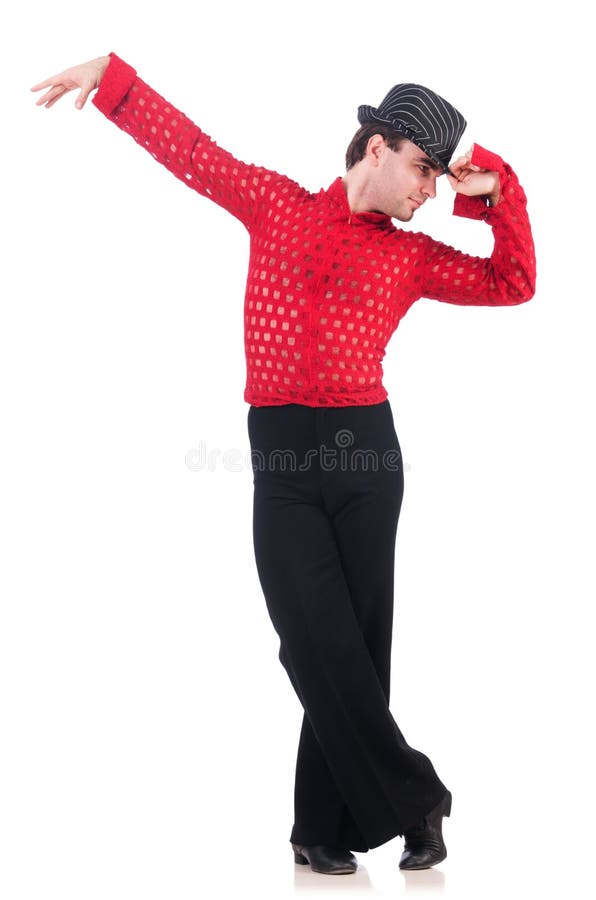 The Man Dancing Spanish Dance in Red Clothing Stock Photo - Image of ...