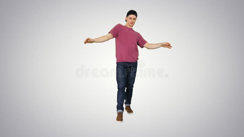 The Dancer Does Wave His Arms on a Green Screen, Chroma Key. Stock ...