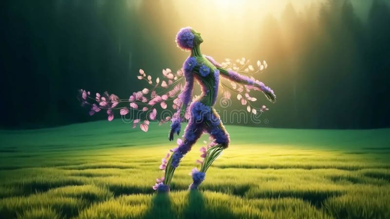Dancer Figure Formed by Flowers and Leaves. Fantasy Concept Stock ...