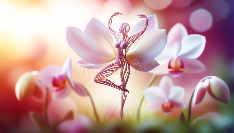 Dancer Figure Formed by Flowers and Leaves. Fantasy Concept Stock ...