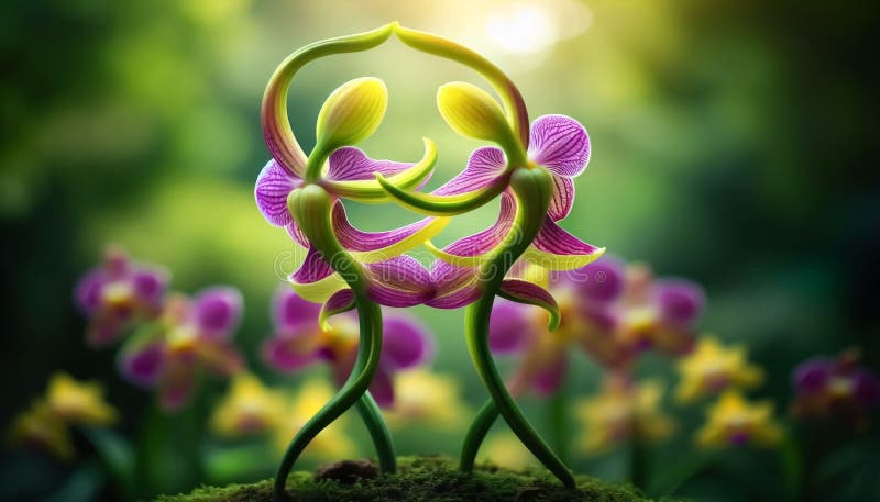 Dancer Figure Formed by Flowers and Leaves. Fantasy Concept Stock ...
