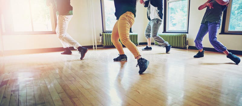 Dancer Group, Feet and Hip Hop for Breakdance with Friends To Practice ...