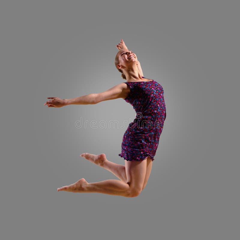 Woman dancer jumping stock image. Image of performance - 27598269
