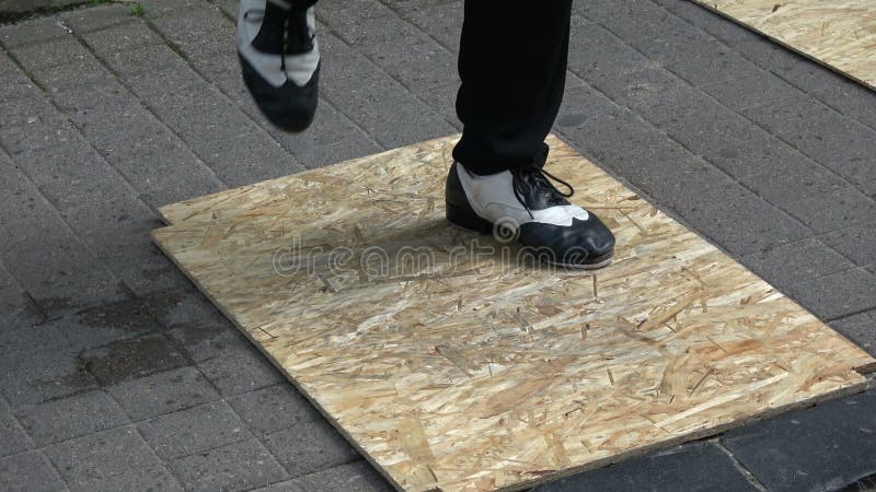 Dancer`s Legs Close-up Loop. Girl Dancing Solo Jazz Swing Dance on the ...