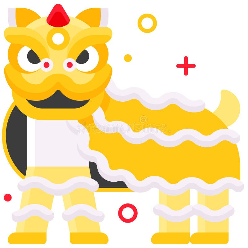 Dancer with Lion Dance Icon, Lion Dance Related Vector Stock Vector ...
