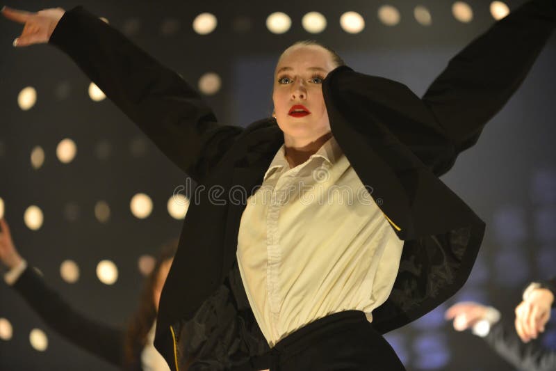 Dancer of Modern Dance Perform on Stage Stock Photo - Image of stage ...