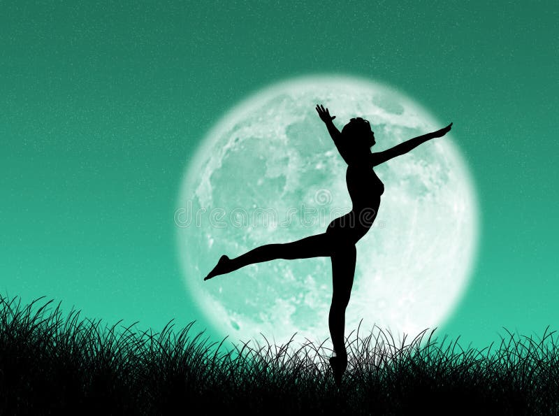 Dance in the moon stock illustration. Illustration of harmony - 4805042