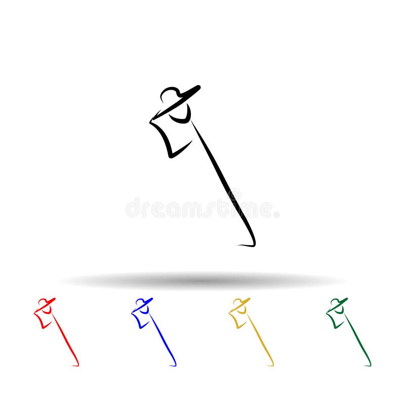 Dancer Multi Color Icon. Simple Thin Line, Outline Vector of Dance ...