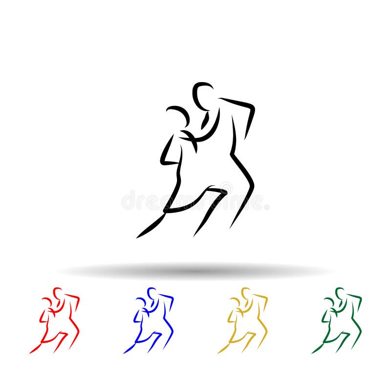 Dancer Multi Color Icon. Simple Thin Line, Outline Vector of Dance ...