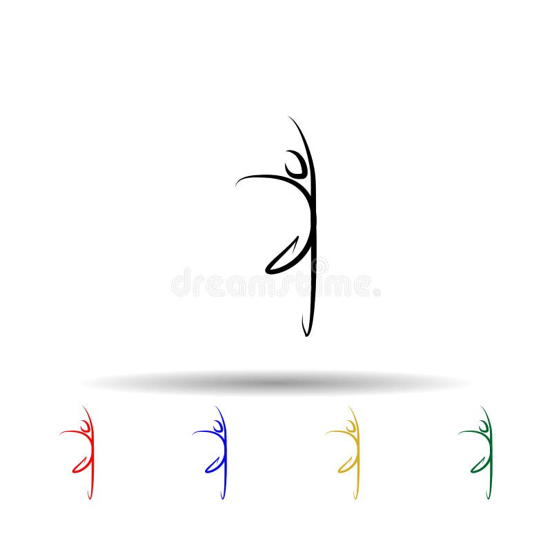 Dancer Multi Color Icon. Simple Thin Line, Outline Vector of Dance ...