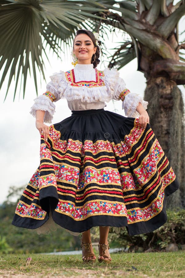 Dancer Portrait Of A Latin Woman In Folk Costume Typical Colombian