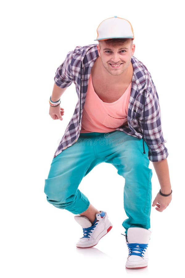 Crouched dancer welcoming stock image. Image of cool - 29374319