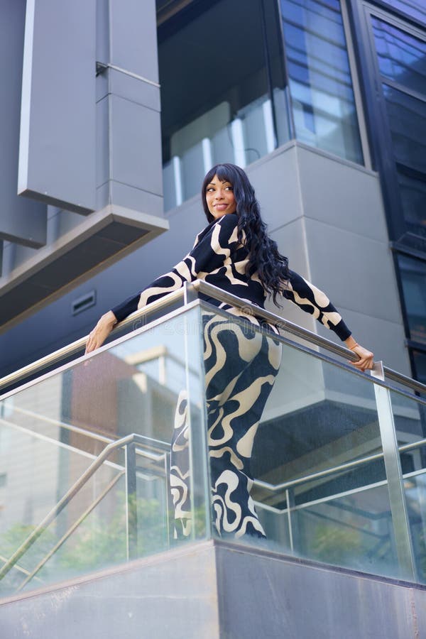 Dancer Posing Leaning on a Rail in the City Stock Photo - Image of ...