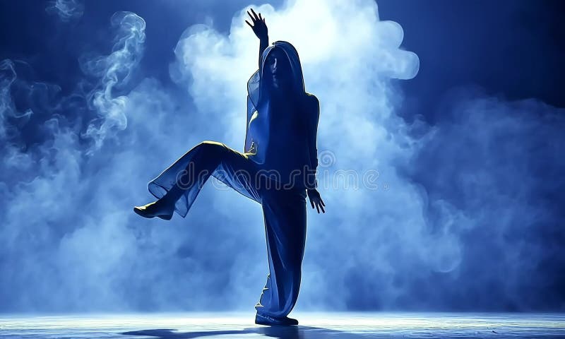 Dancer Posing, Smoky Studio, Dynamic Movement, Performance Art Stock ...