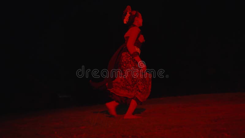 A Dancer Runs Across an Empty Field Crying and Sad with a Red Glow at ...
