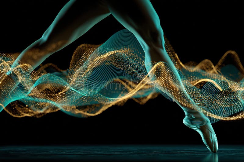 Dynamic Dance Movement with Flowing Light Trails in a Dark Environment ...