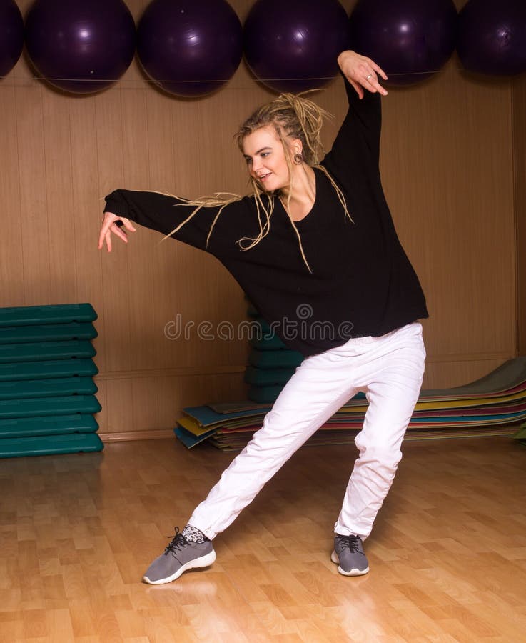 The dancer shows hip-hop stock image. Image of modern - 69880303