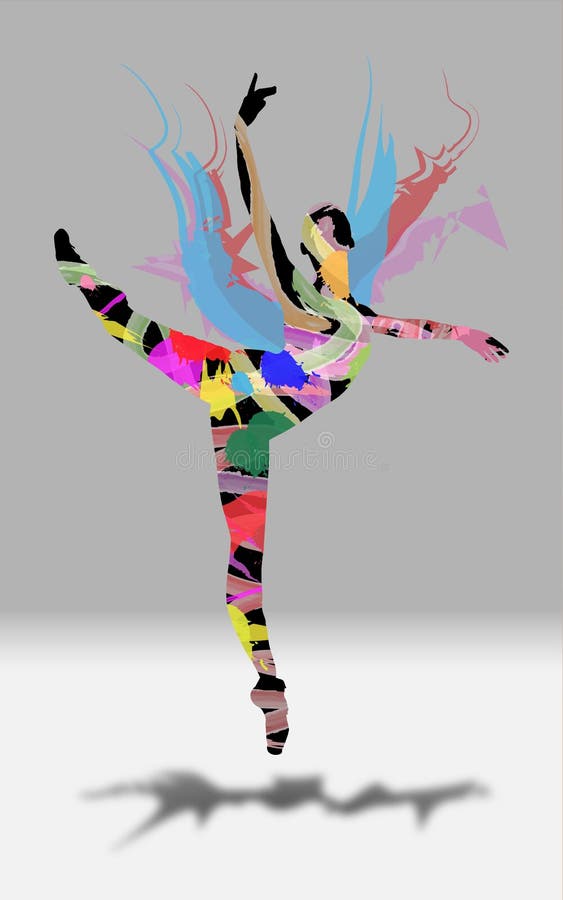 Dancer Silhouette Colors stock illustration. Illustration of fashion ...