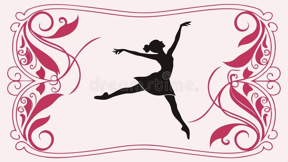 Dancer Silhouette in Frame, Artistic and Performance Art Vector Design ...