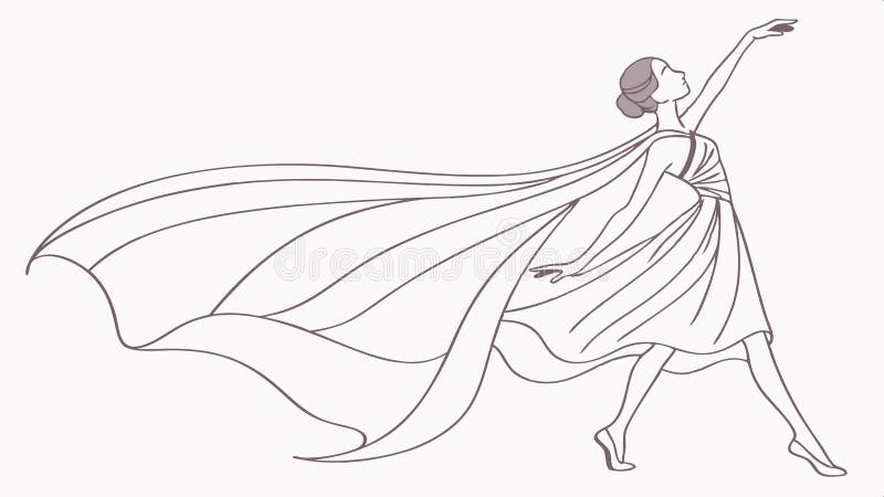 Dancer Silhouette Outline, Ballet Pose and Graceful Movement Vector ...