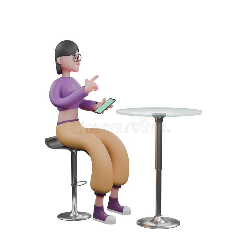 Dancer Sits a Behind Cafe Table Stock Image - Illustration of design ...