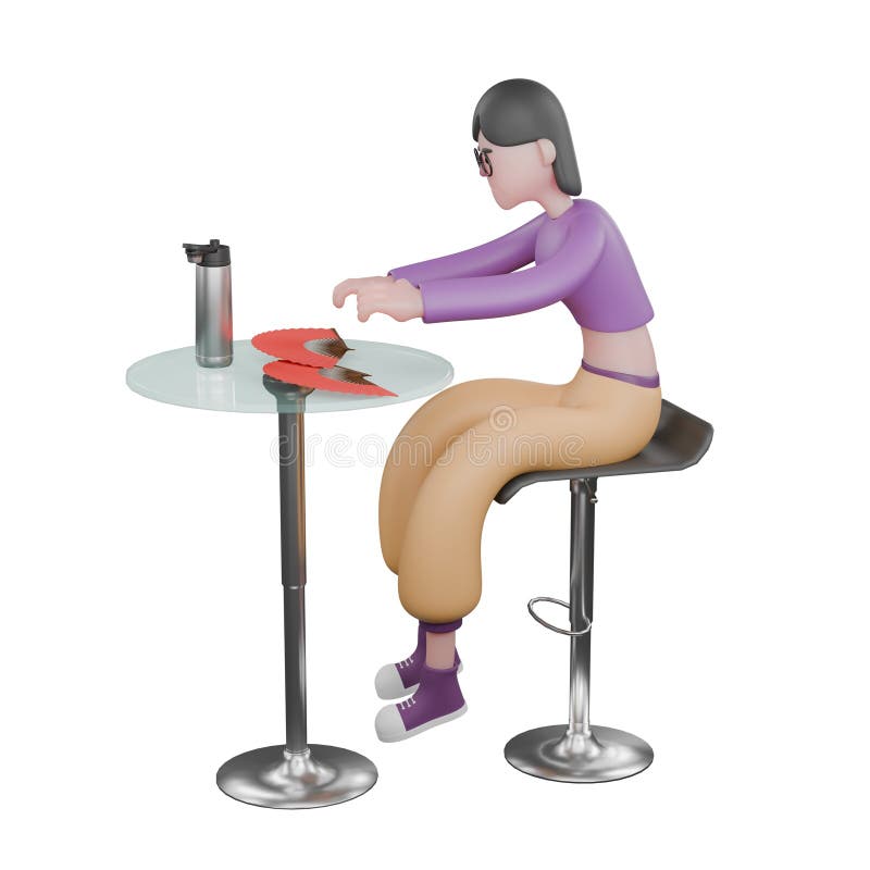 Dancer Sits at a Cafe Table Stock Image - Illustration of female ...