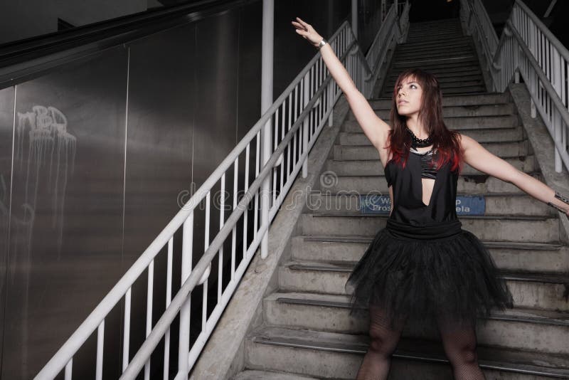Dancer on the stairs stock photo. Image of ballerina - 14618826